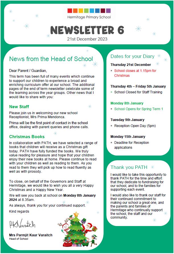 Hermitage Primary School - Newsletters